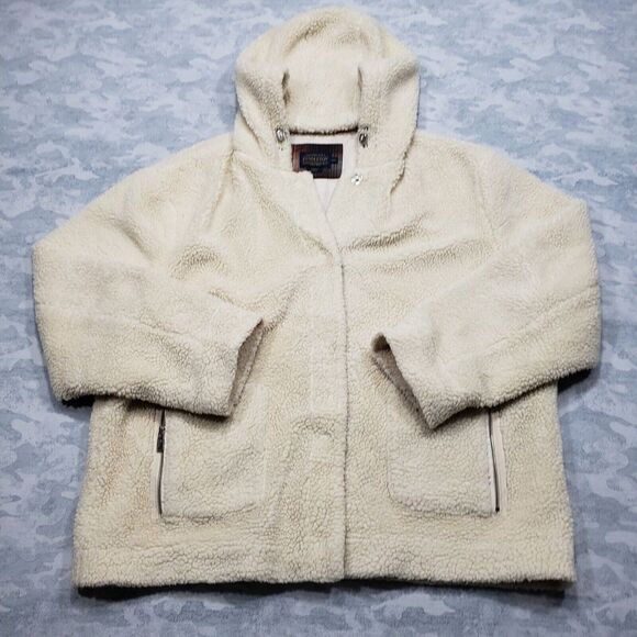 Pendleton | Jackets & Coats | Pendelton Jacket Womens Xxl Beige Snap Up ...